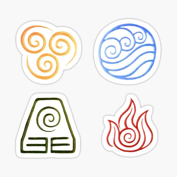 "Avatar Four Elements" Sticker by DQuinta99 | Redbubble