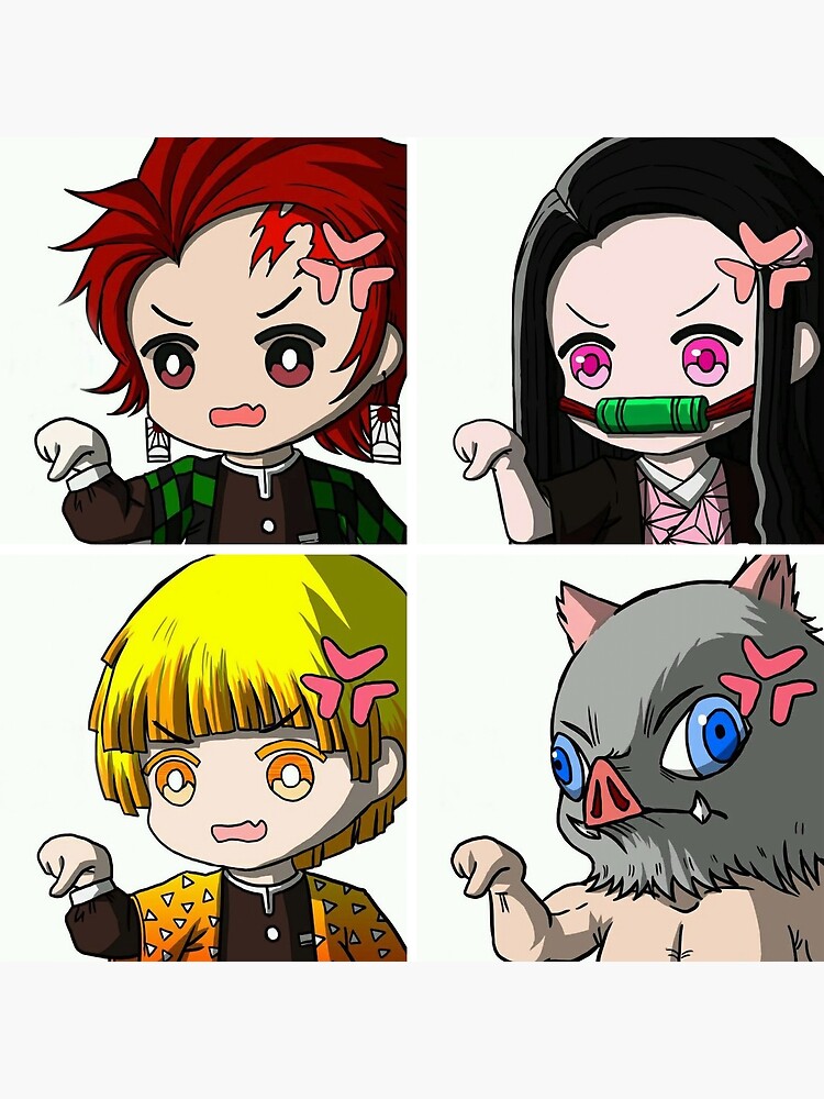 "Demon Slayer Cute Emoticon" Art Print by bryanlsx89 | Redbubble