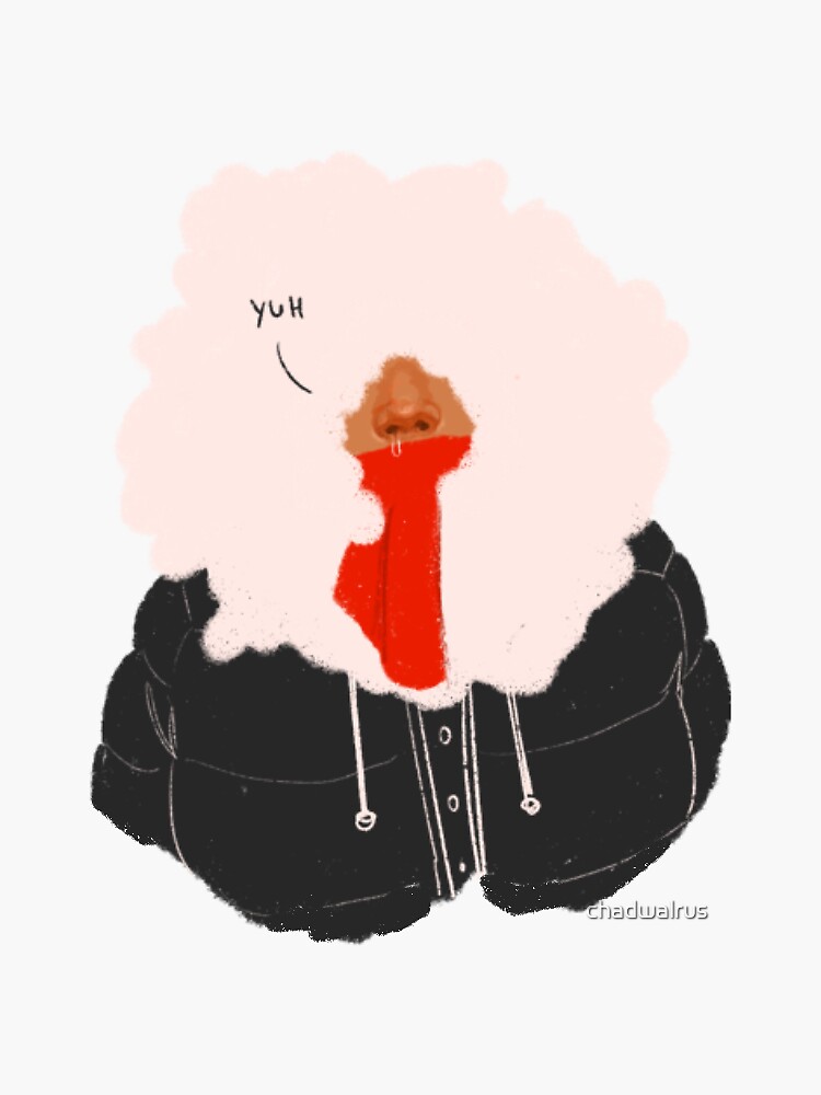 "Yuh" Sticker for Sale by chadwalrus | Redbubble