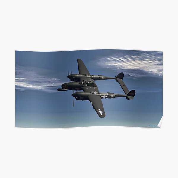 "P-38M Night Fighter (Night Lightning)" Poster by Skyviper | Redbubble