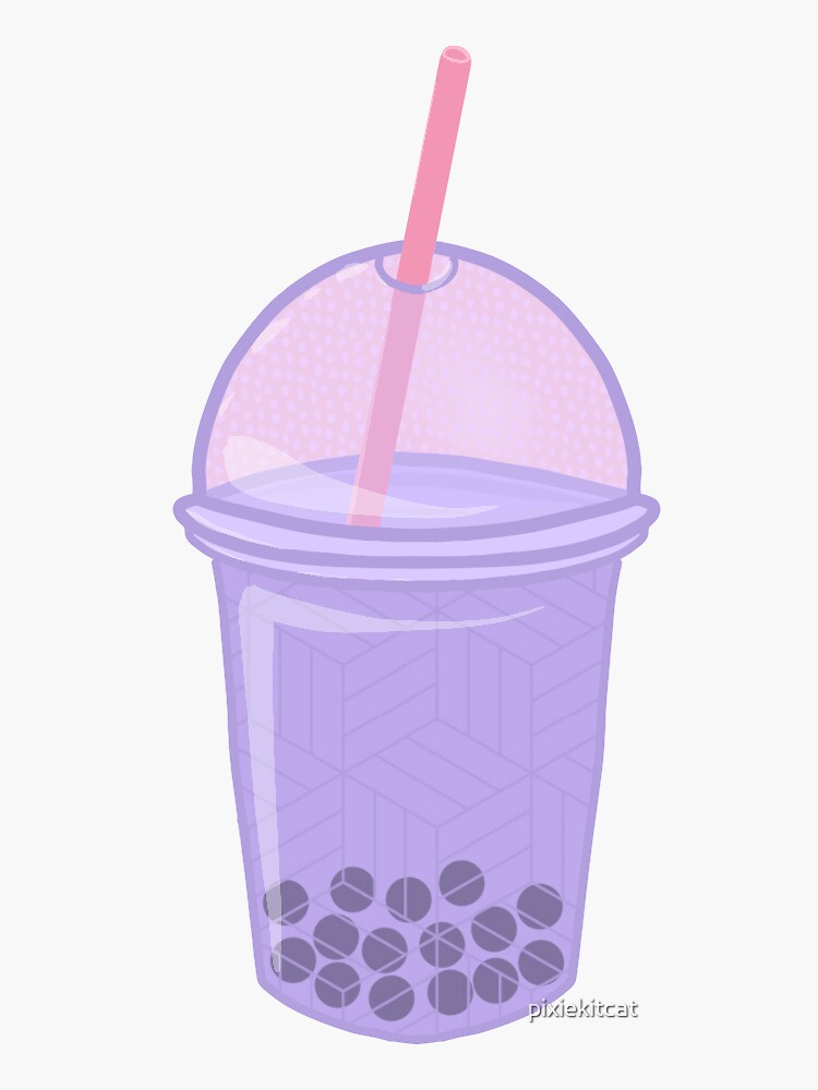 "Lavender Bubble Tea" Sticker for Sale by pixiekitcat | Redbubble