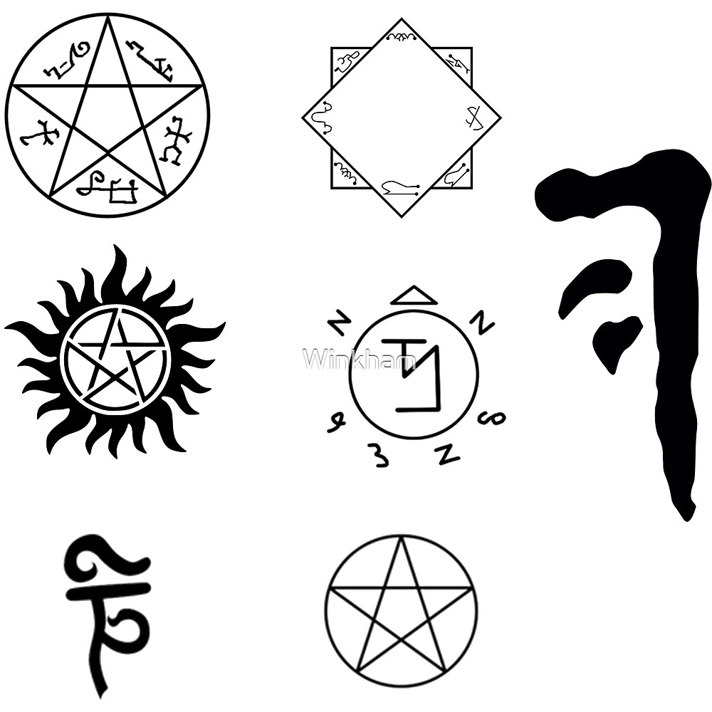 "Supernatural Symbol's sticker pack" by Winkham | Redbubble