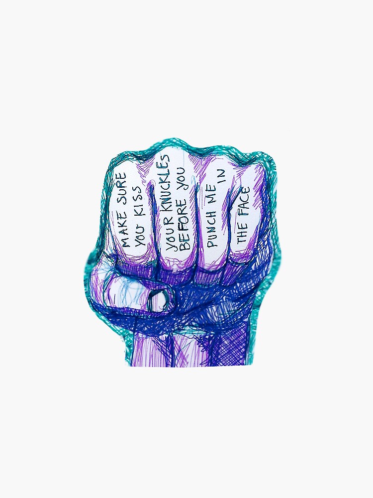 "Punch Me In the Face Please" Sticker for Sale by lizbauman | Redbubble