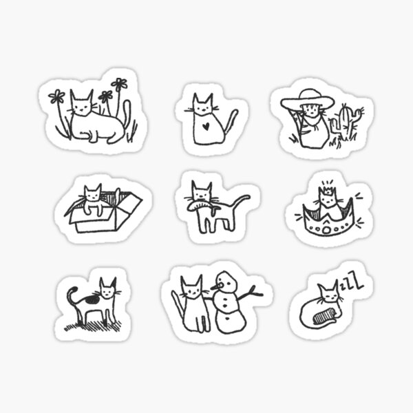 ""Cat" Doodles" Sticker by yejicho | Redbubble