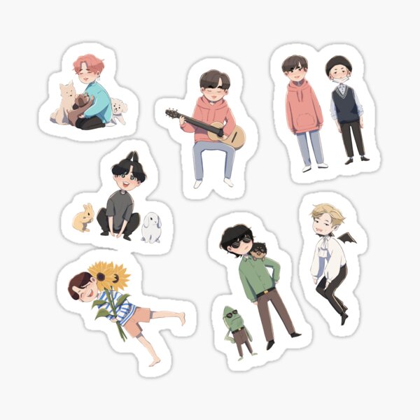 "Bts stickers pack" Sticker by tamailustra | Redbubble
