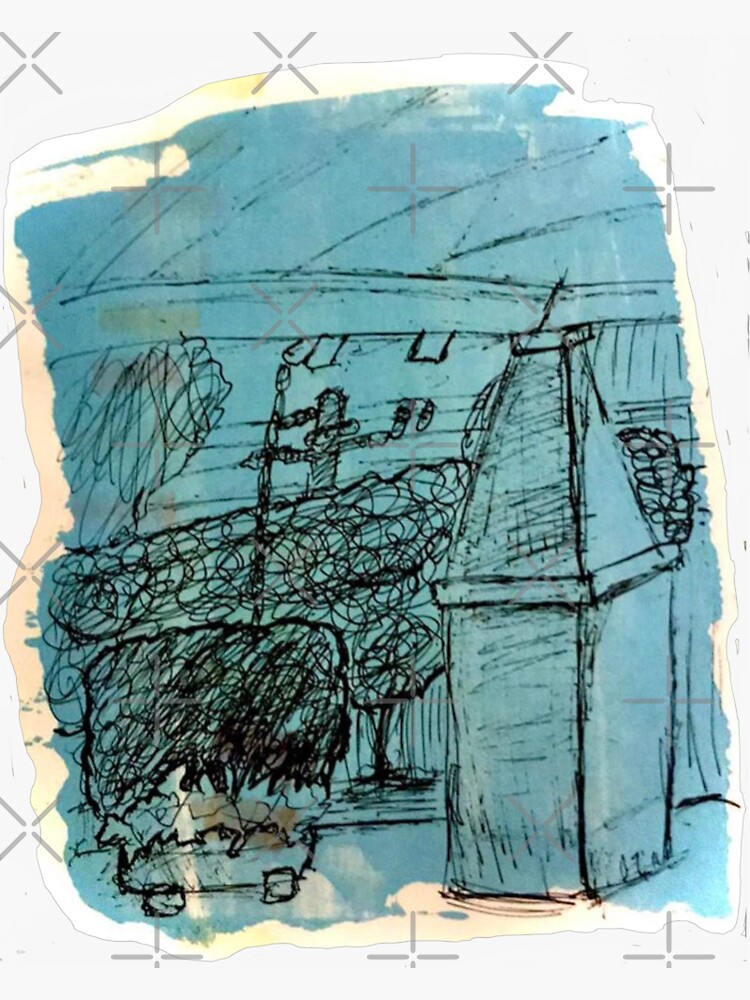 "line art drawing" Sticker by cescas-art | Redbubble