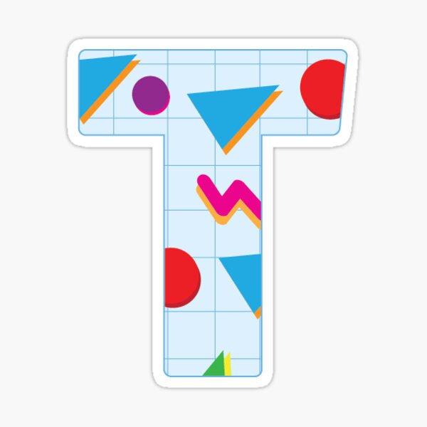"'T' Vintage 80's Letter" Sticker by katewins | Redbubble