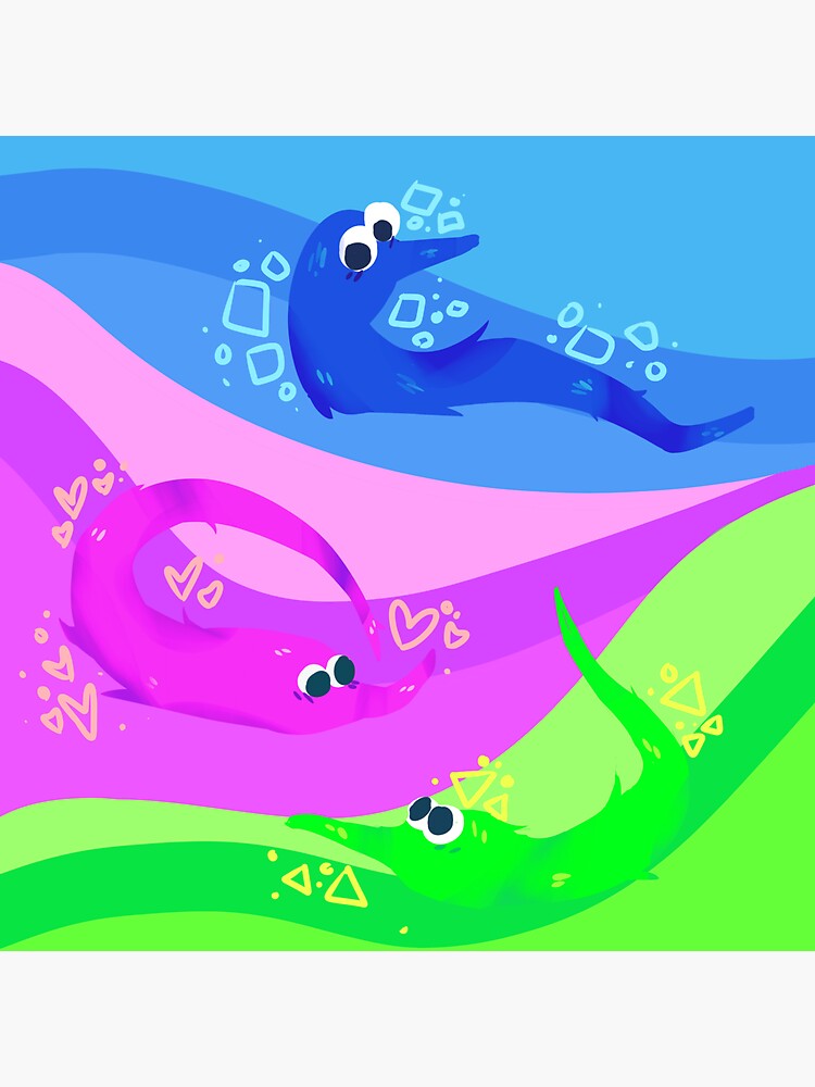 "Colorful Worm on a Strings " Sticker for Sale by breeonyx | Redbubble