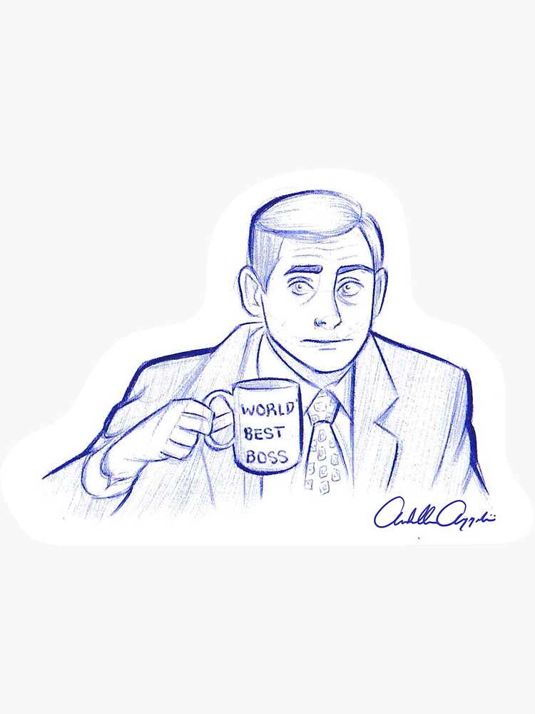 "Michael Scott Drawing Sticker" Sticker for Sale by Antoazzolini ...