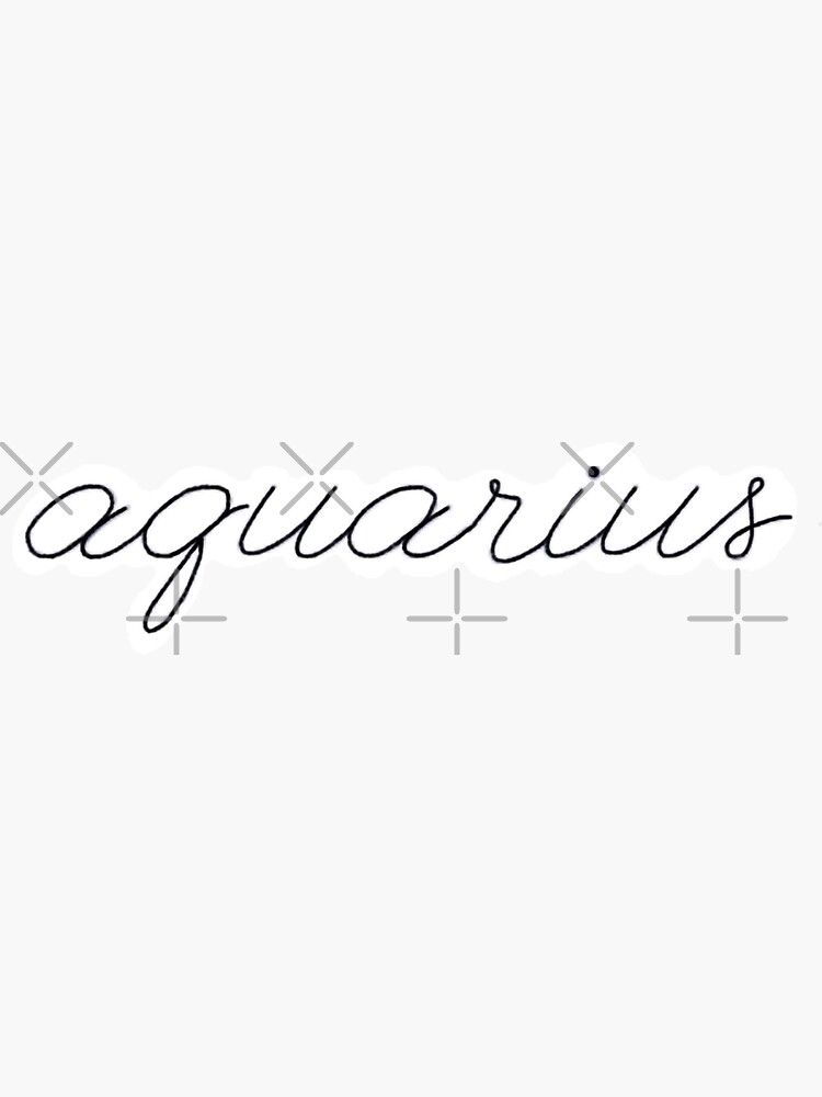 "cursive aquarius" Sticker for Sale by sydschwartz | Redbubble