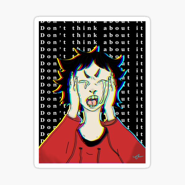 "Thinking too much" Sticker for Sale by 1057lost | Redbubble