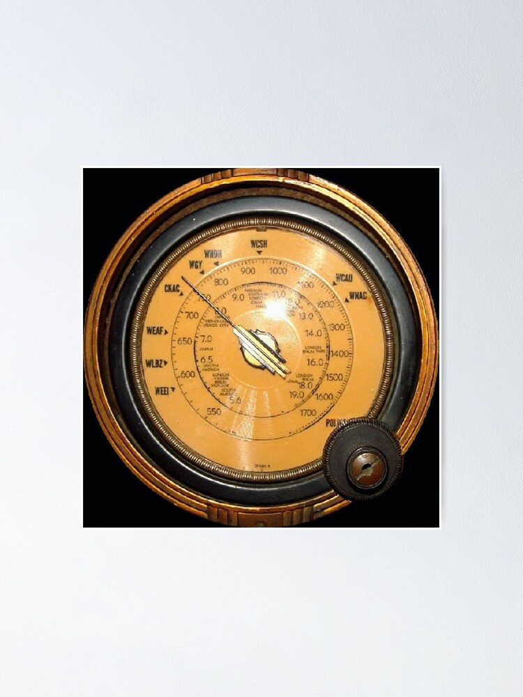 "Vintage European Radio Dial Clock" Poster for Sale by Linkbekka ...