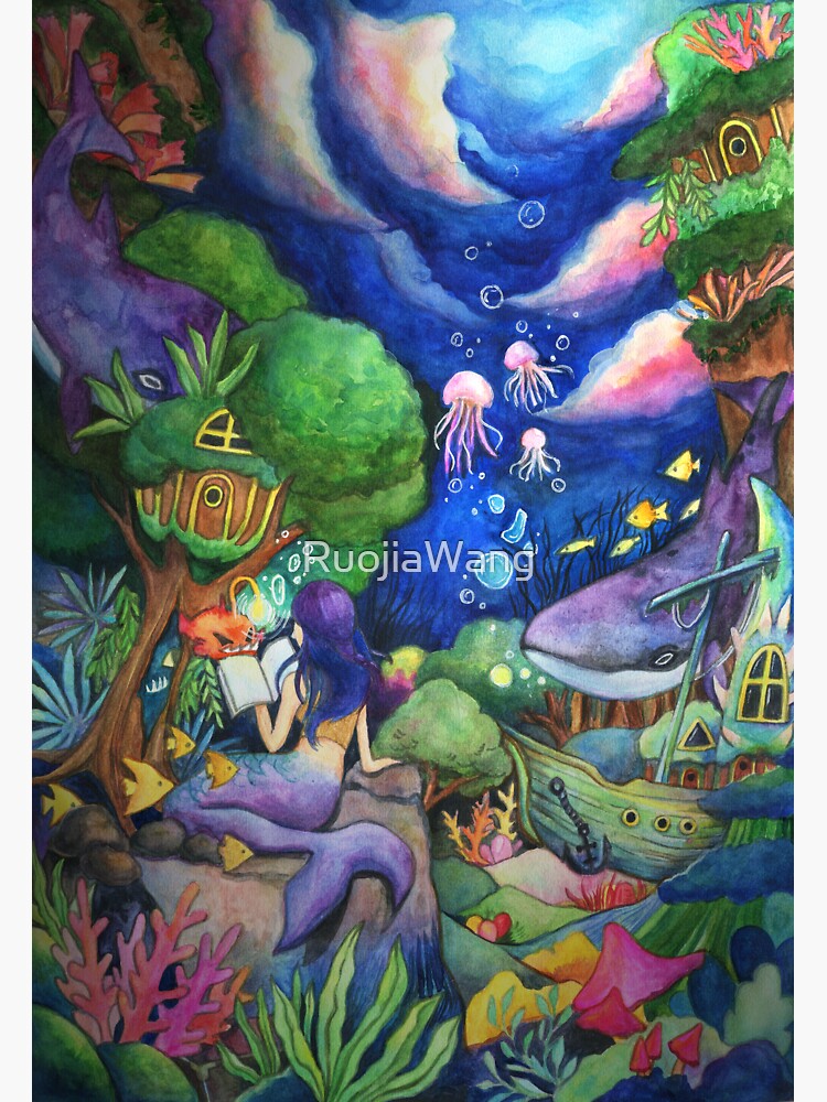 "Mermaid-Flow" Sticker for Sale by RuojiaWang | Redbubble