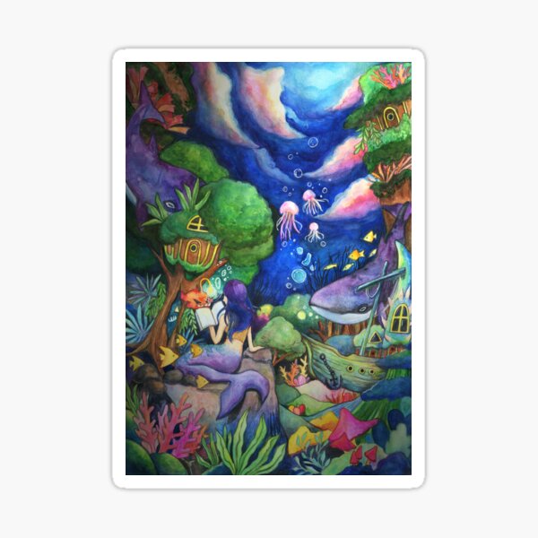 "Mermaid-Flow" Sticker for Sale by RuojiaWang | Redbubble