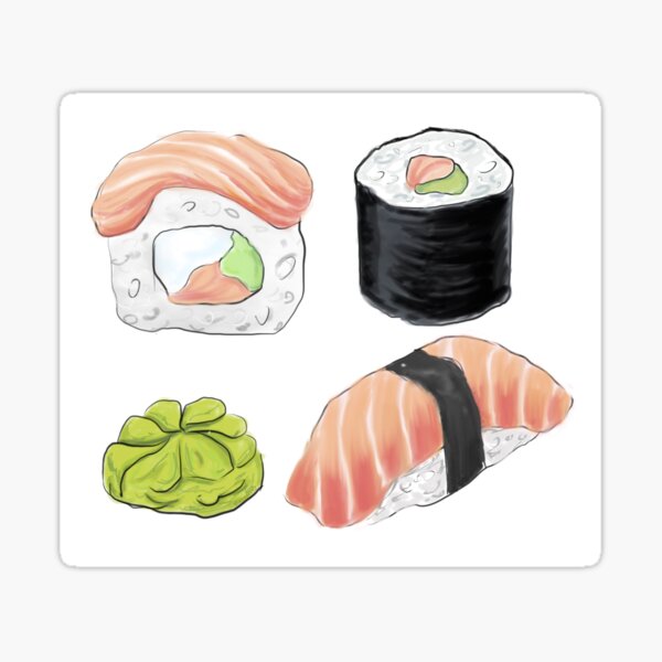 "Sushi maki set" Sticker by AnaArt42 | Redbubble