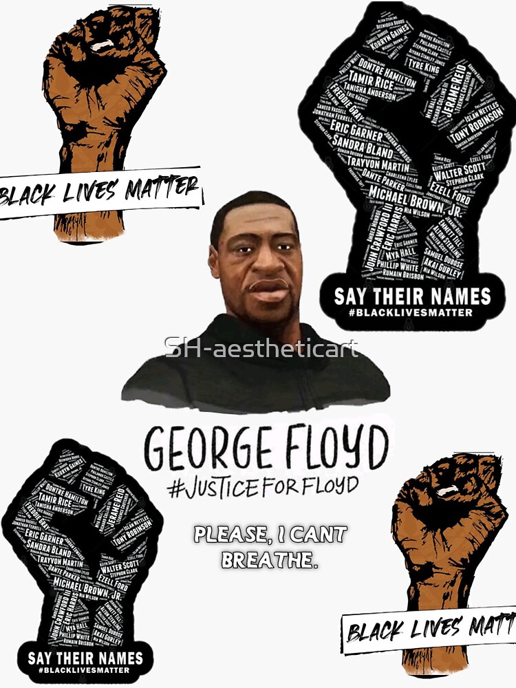 "George Floyd (BLM) in packs" Sticker by SH-aestheticart | Redbubble
