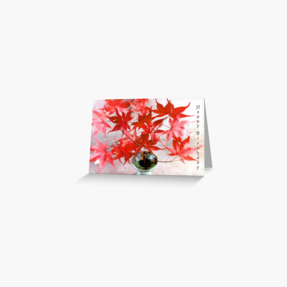 "Maple Leaves Happy Birthday Card" Greeting Card for Sale by LouiseK ...