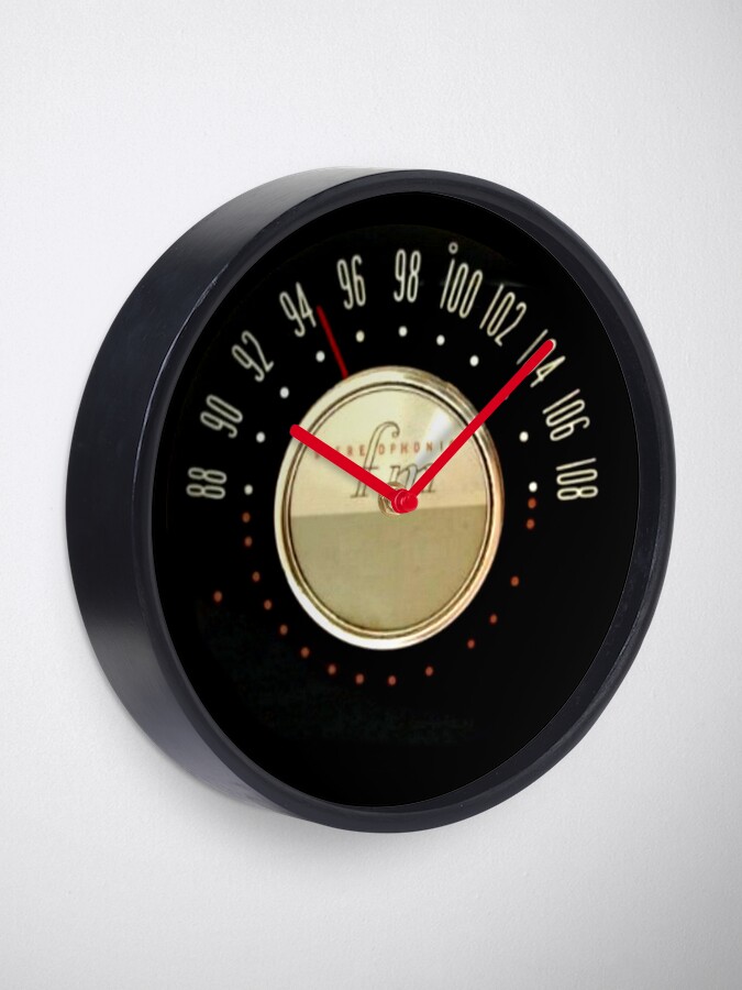 "Vintage FM Radio Dial Clock" Clock for Sale by Linkbekka | Redbubble