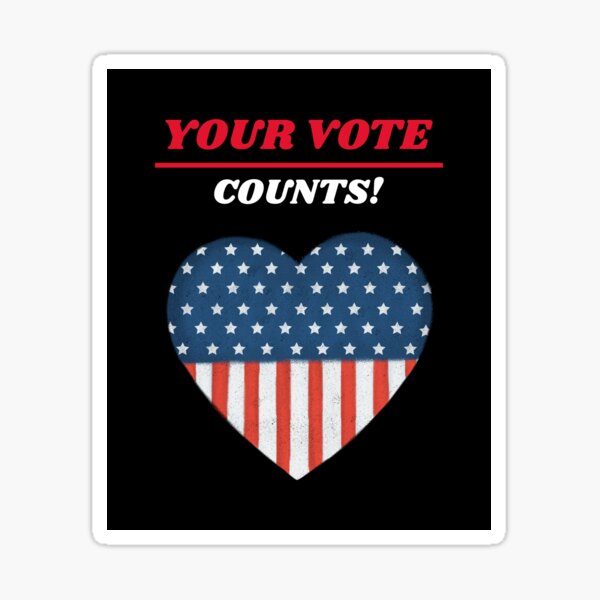 "Your vote counts !" Sticker for Sale by Delicarte | Redbubble