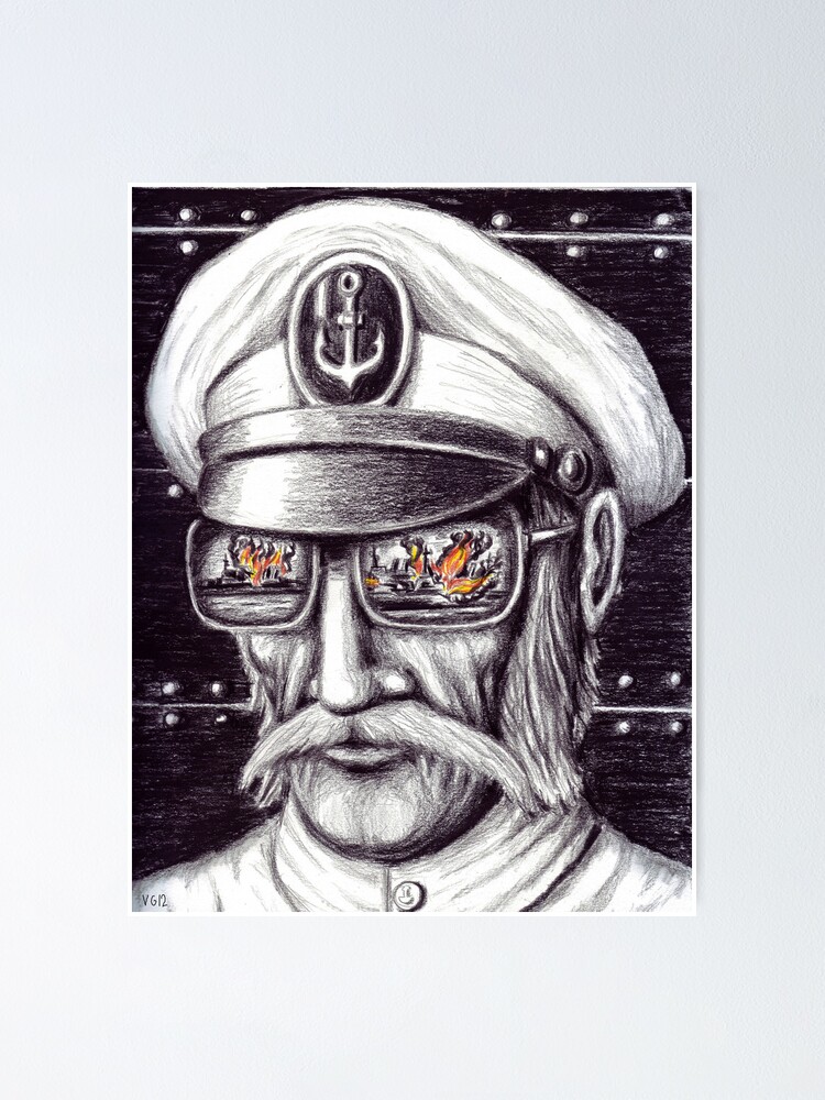 "Captain colored pencils drawing" Poster for Sale by vitaliy | Redbubble
