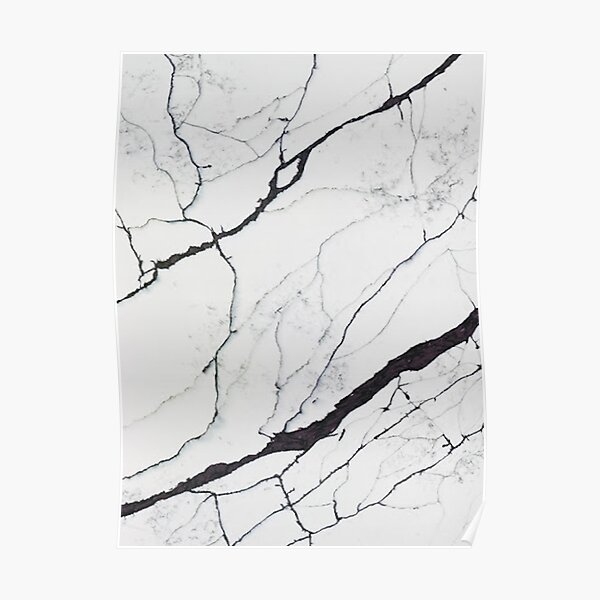 "Simple Black and White Marble" Poster by volkaneeka | Redbubble