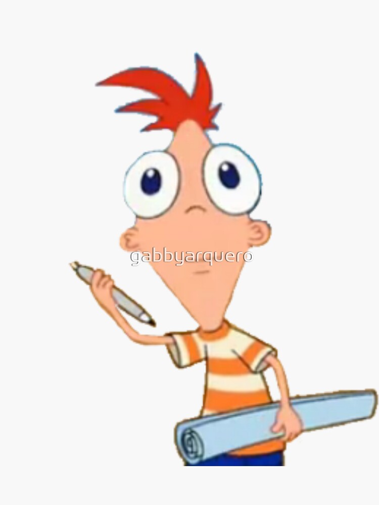 "Phineas Facing Forward" Sticker for Sale by gabbyarquero | Redbubble