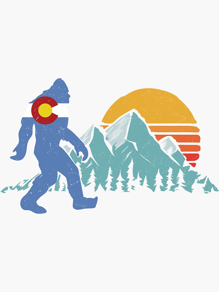 "Sasquatch Colorado Flag T Shirt Bigfoot Colorado Patriotic" Sticker ...