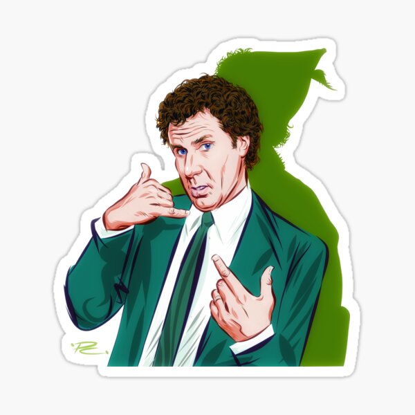 "Will Ferrell - An illustration by Paul Cemmick" Sticker by TIGERDAVER ...