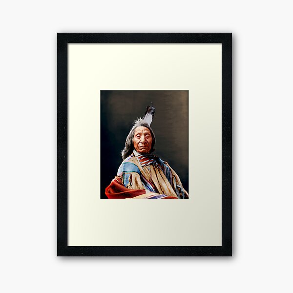 "Red Cloud-Mahpiya-luta" Framed Art Print for Sale by agryshraf | Redbubble