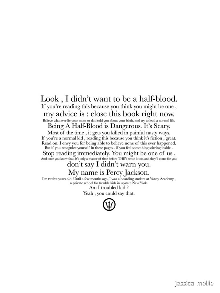 "Percy Jackson “Lightning Thief” First Page Text" iPhone Case for Sale ...