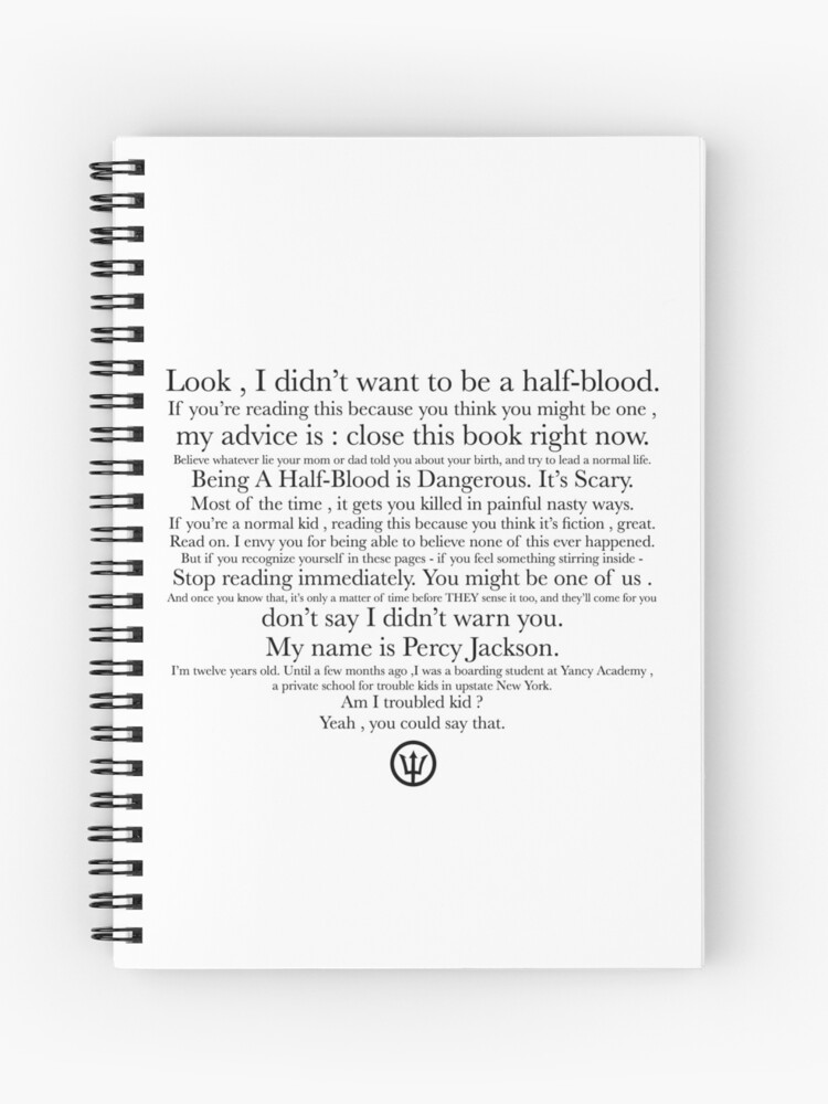 "Percy Jackson “Lightning Thief” First Page Text" Journal for Sale by ...