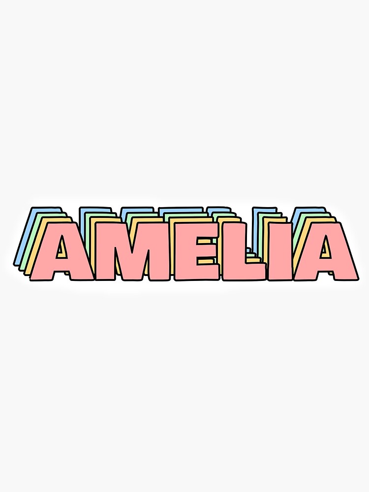 "Aesthetic Name AMELIA" Sticker for Sale by SunnySideSticky | Redbubble