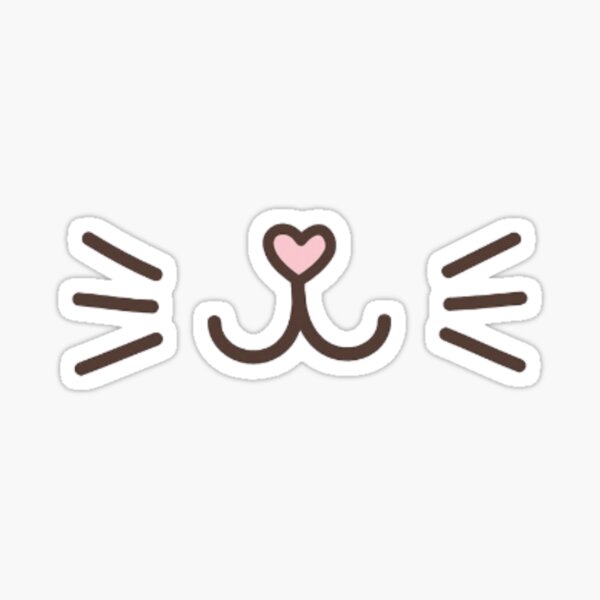 "Cute Cat Face with Pink Heart Nose" Sticker for Sale by Maroun | Redbubble