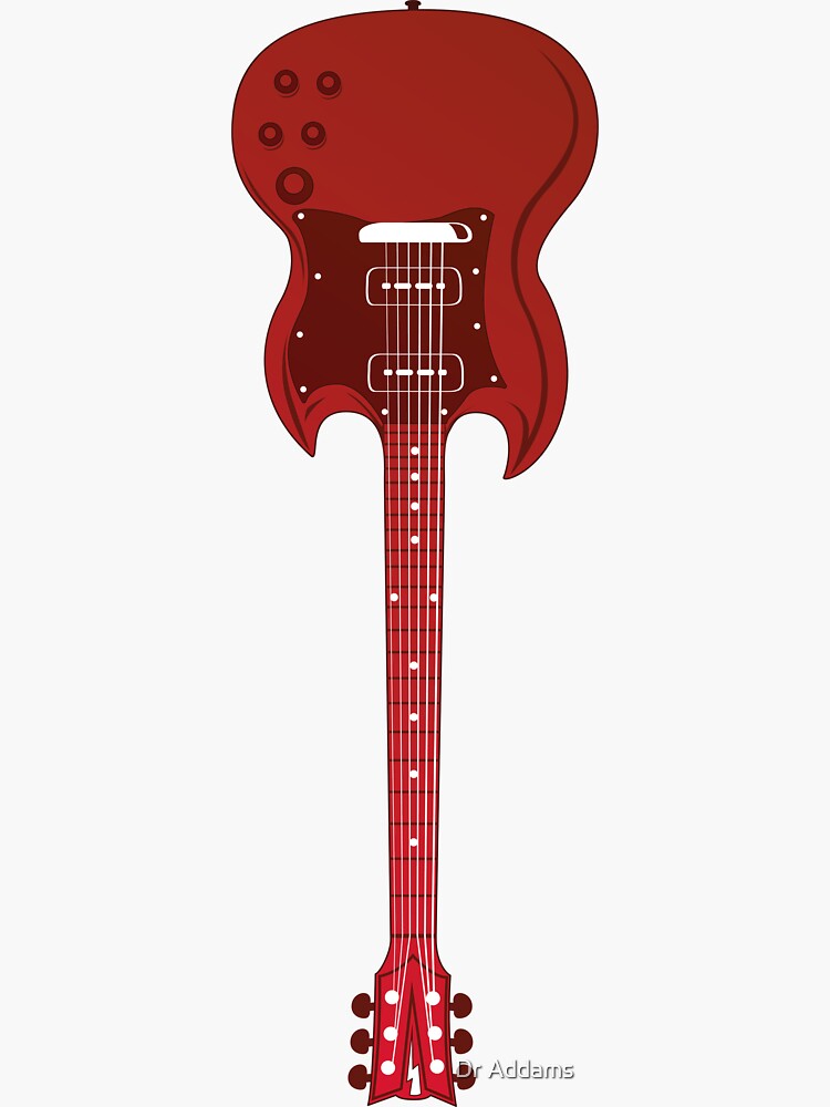 "Red Lightning Guitar" Sticker for Sale by corneldraws | Redbubble