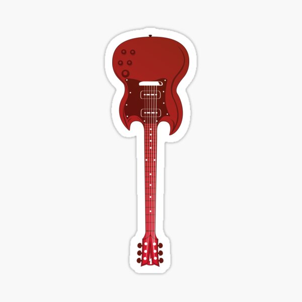 "Red Lightning Guitar" Sticker for Sale by corneldraws | Redbubble