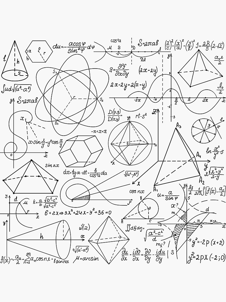 "Mathematical Equations Art -" Sticker by DeesignR | Redbubble