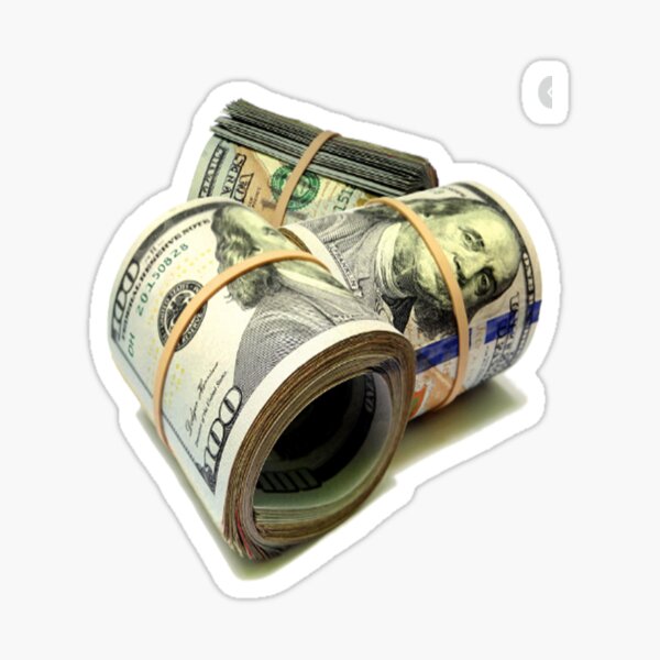 "Rolls of 100 USD" Sticker for Sale by Helen Marvellous | Redbubble
