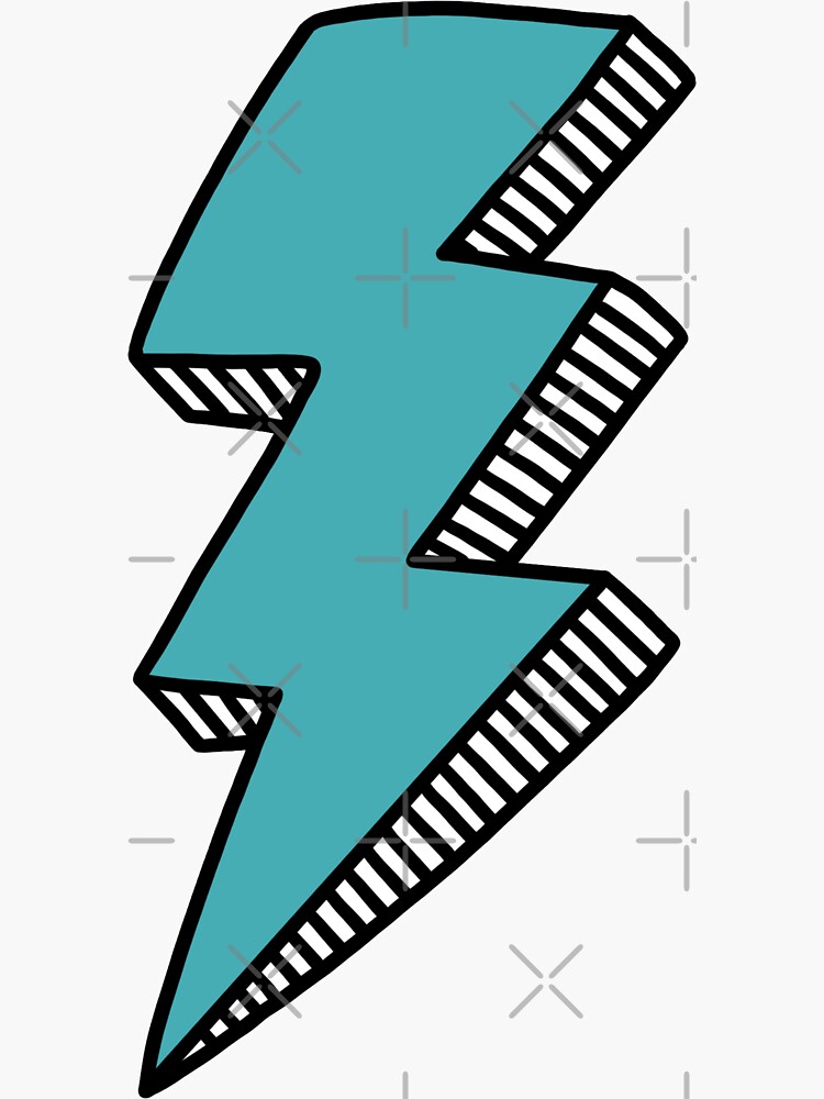 "Turquoise Lightning Bolt" Sticker for Sale by jamiemaher15 | Redbubble