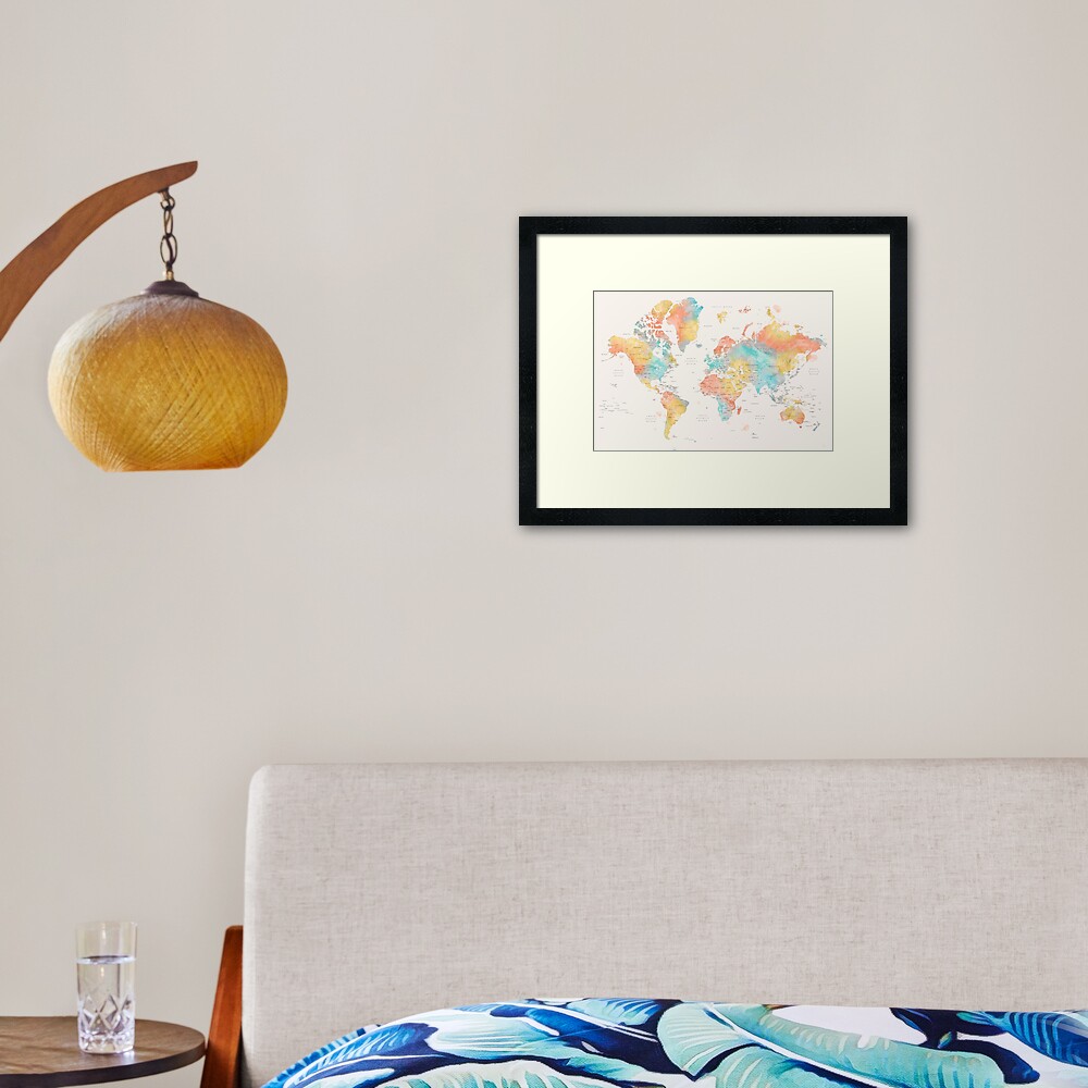 "World map with countries and states in Fifi color combination" Poster ...
