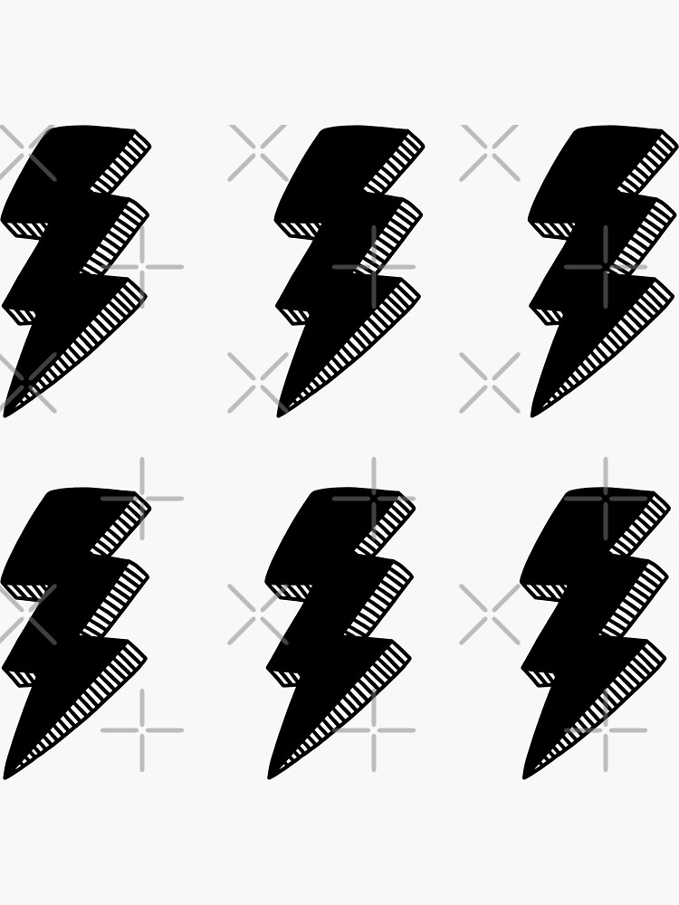 "Black Lightning Bolt Sticker Pack" Sticker for Sale by jamiemaher15 ...
