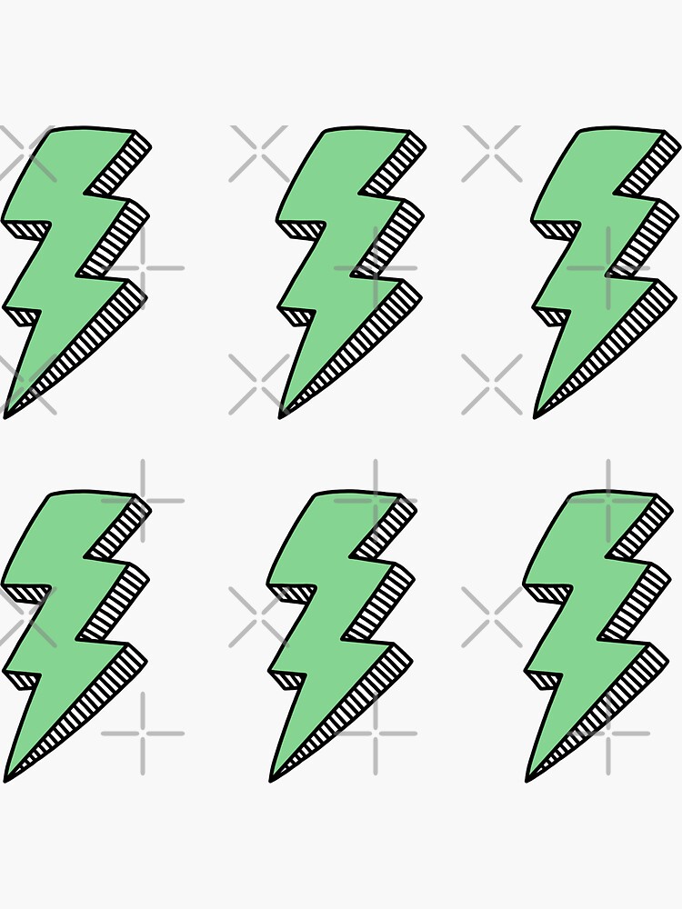 "Green Lightning Bolt Sticker Pack" Sticker for Sale by jamiemaher15 ...