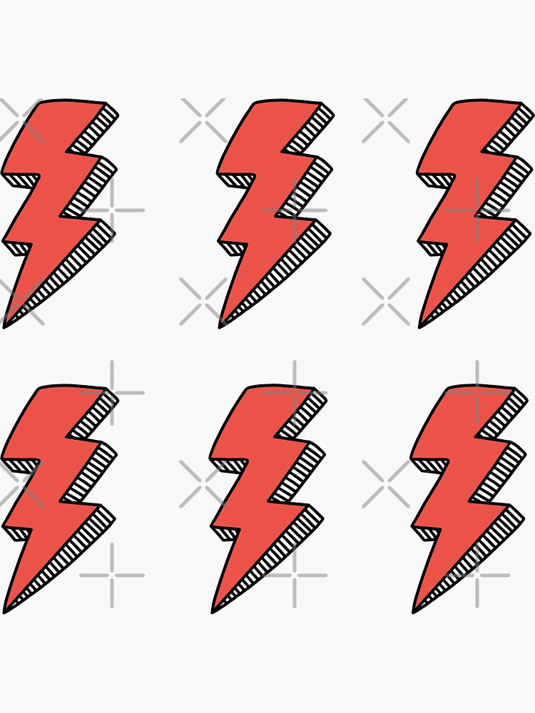 "Red Lightning Bolt Sticker Pack" Sticker for Sale by jamiemaher15 ...