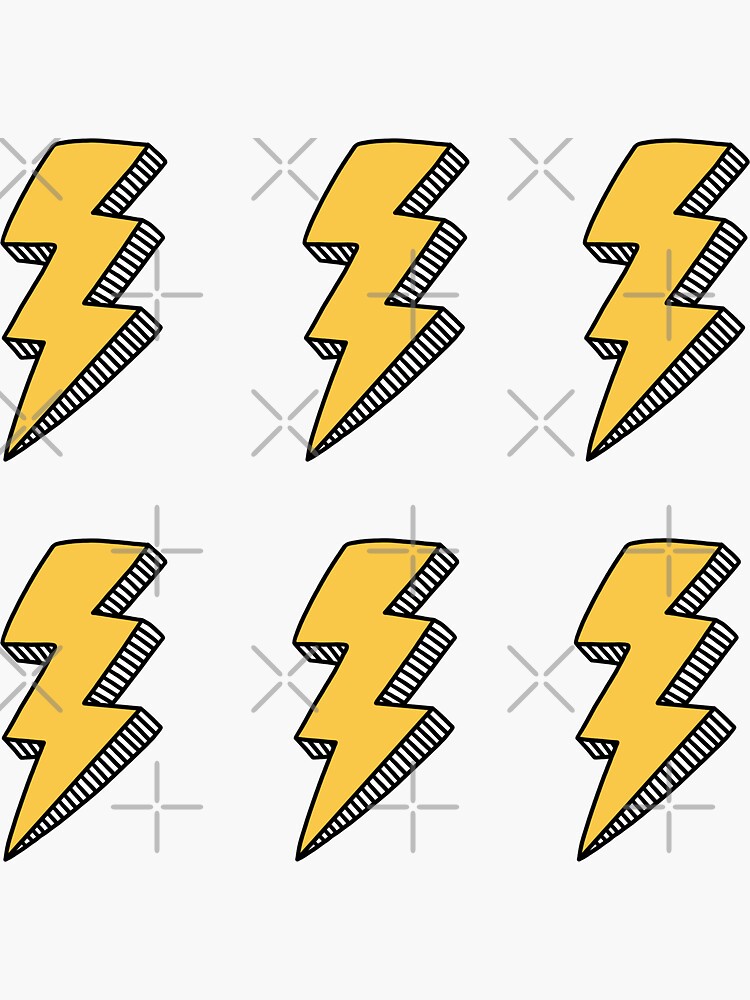 "Yellow Lightning Bolt Sticker Pack" Sticker for Sale by jamiemaher15 ...