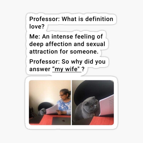 "Cat And Teacher Meme - Cat And Professor Meme" Sticker for Sale by ...