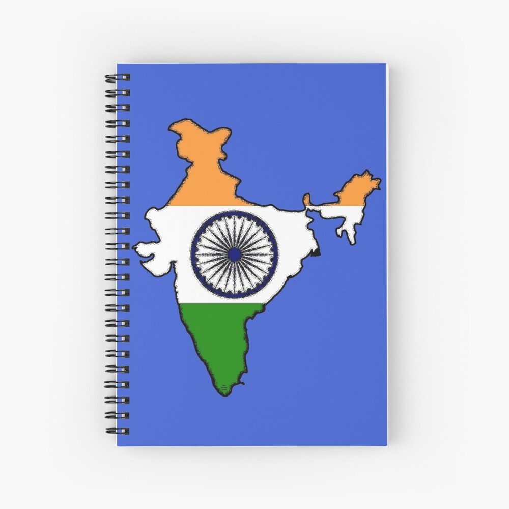 "India Map With Indian Flag" Spiral Notebook for Sale by Havocgirl ...