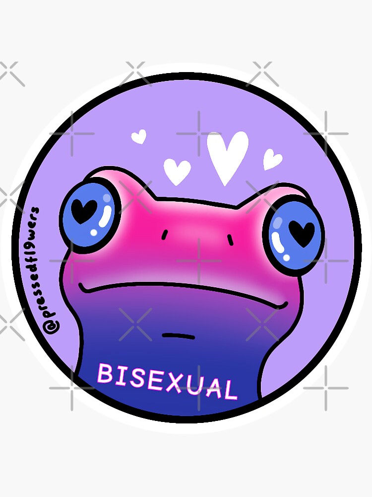 "Bisexual frog !!" Sticker by Larsofthestars- | Redbubble