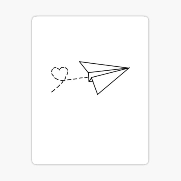 "Paper Airplane with Heart" Sticker by lauren281 | Redbubble