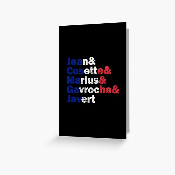 "Les Misérables - Characters" Greeting Card for Sale by PrintablesP ...