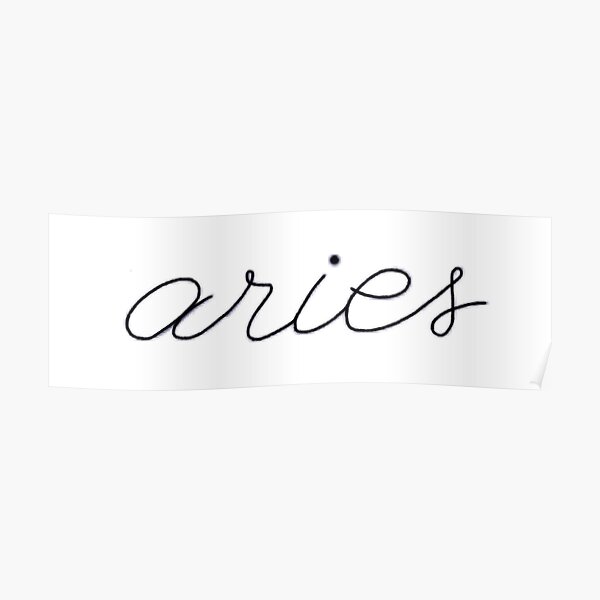 "cursive aries" Poster by sydschwartz | Redbubble
