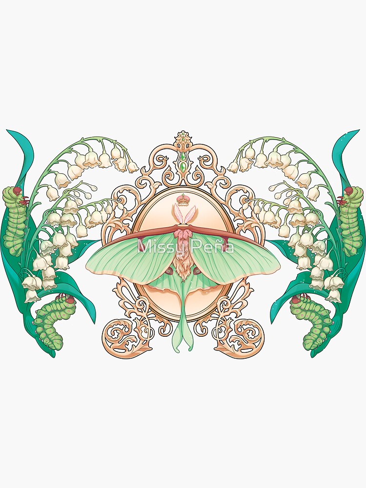 "Moon Moth" Sticker for Sale by Missy Peña | Redbubble